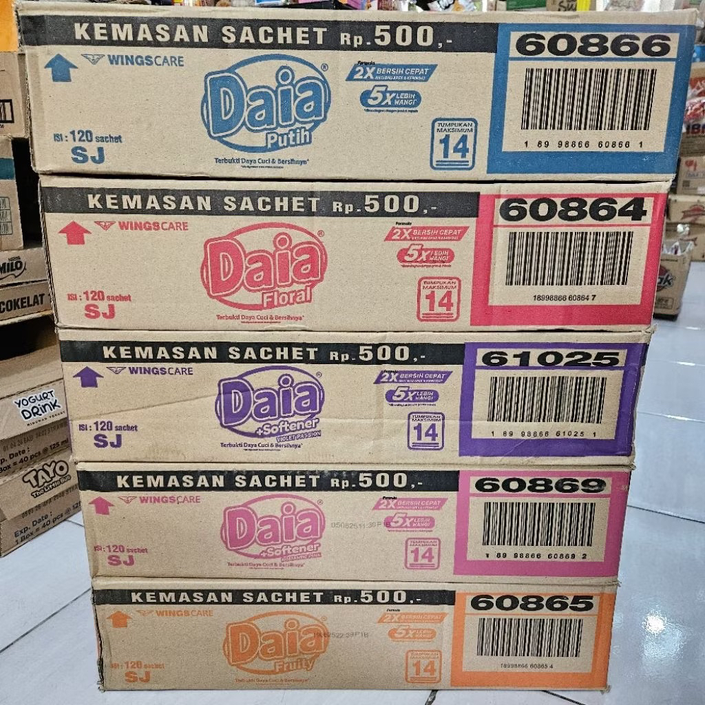 Jual Daia Deterjen Bubuk eceran 500 isi 120 sct | Shopee Indonesia