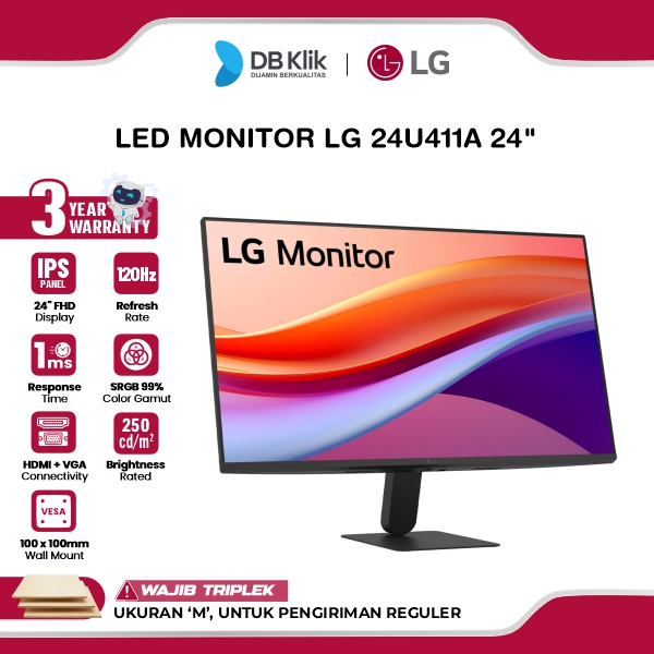 Jual LG 24U411A LED Monitor 24" IPS FHD 120Hz 1ms Dynamic Action Sync ...