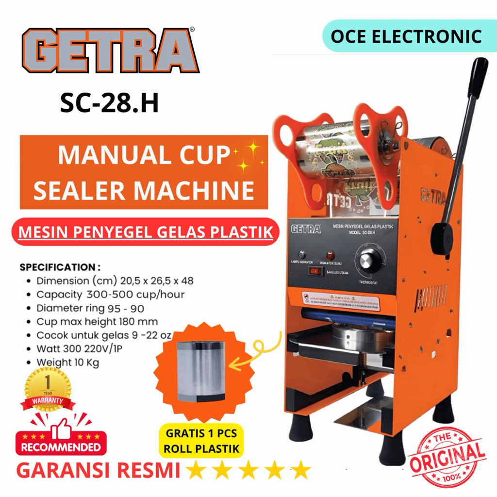 Jual GETRA MANUAL CUP SEALER MACHINE SC-28.H MESIN PENYEGEL GELAS ...