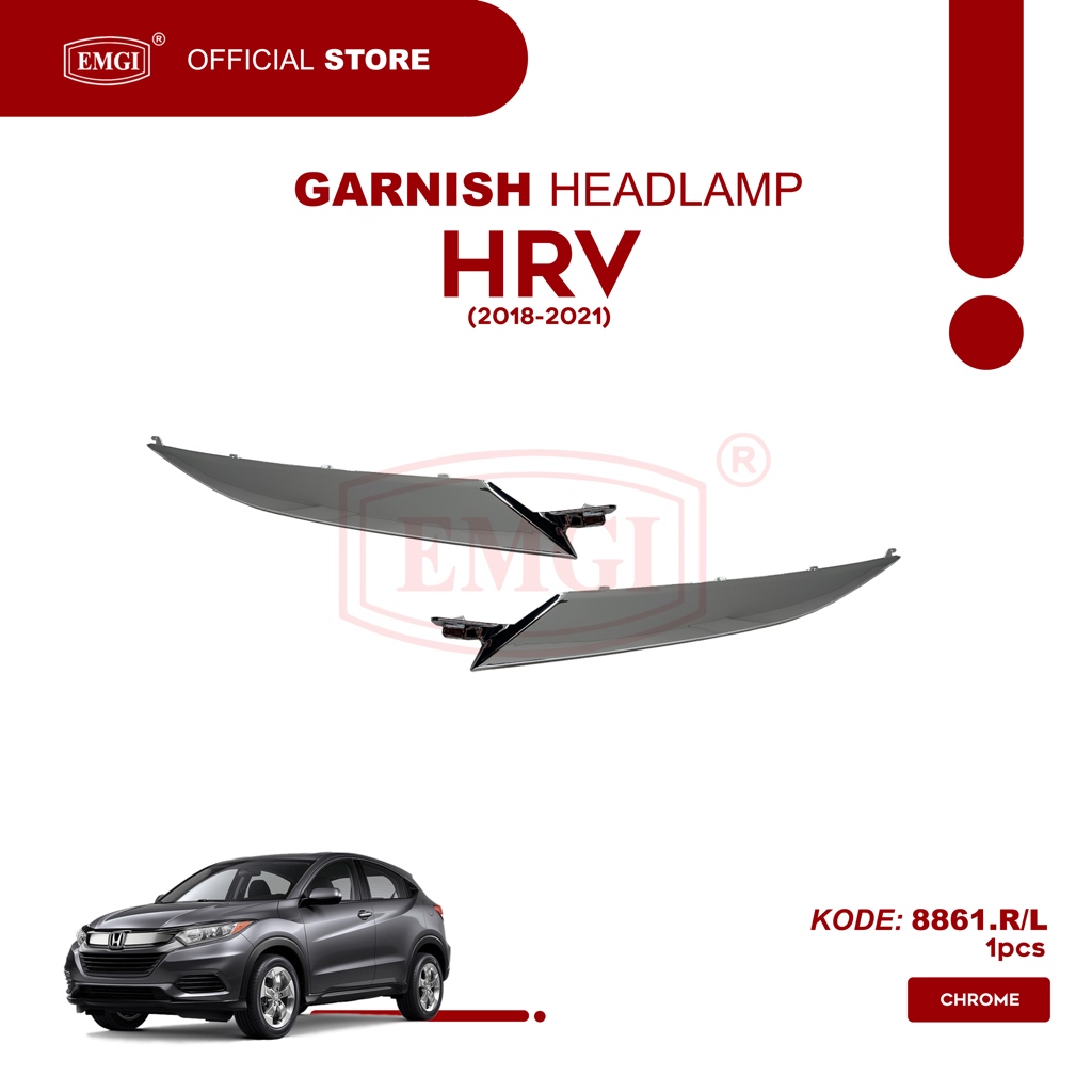 Jual Promo Emgi - Garnish Headlamp Hrv 2018 2019 2020 2021 Chrome Rh/Lh ...
