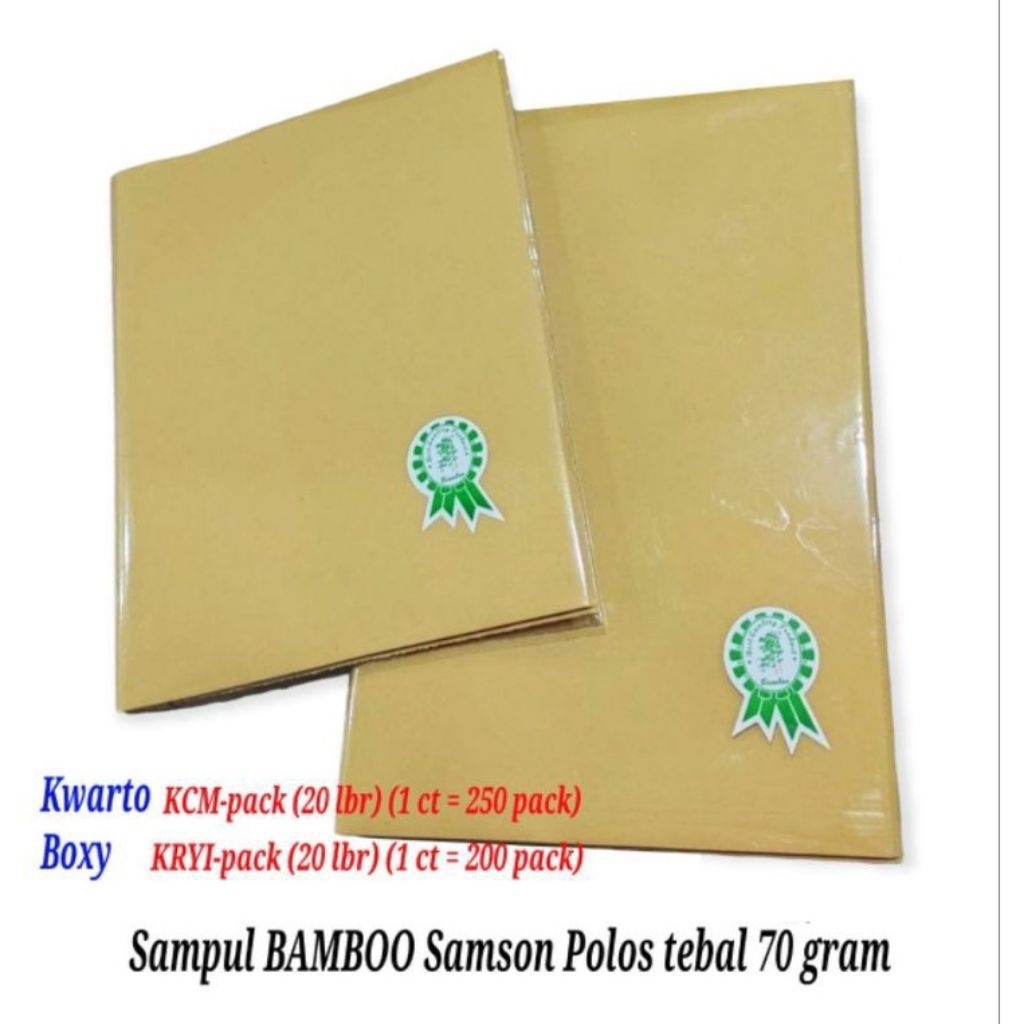Jual Sampul Buku Bamboo Samson Boxy Polos Tebal 70Gram / Sampul Kertas ...
