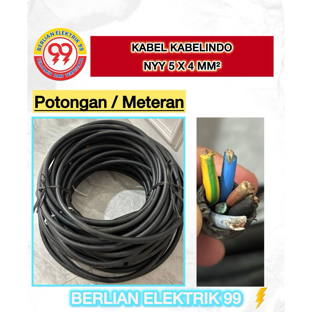 Jual Kabel NYY 5x4mm Kabelindo potongan/eceran | Shopee Indonesia