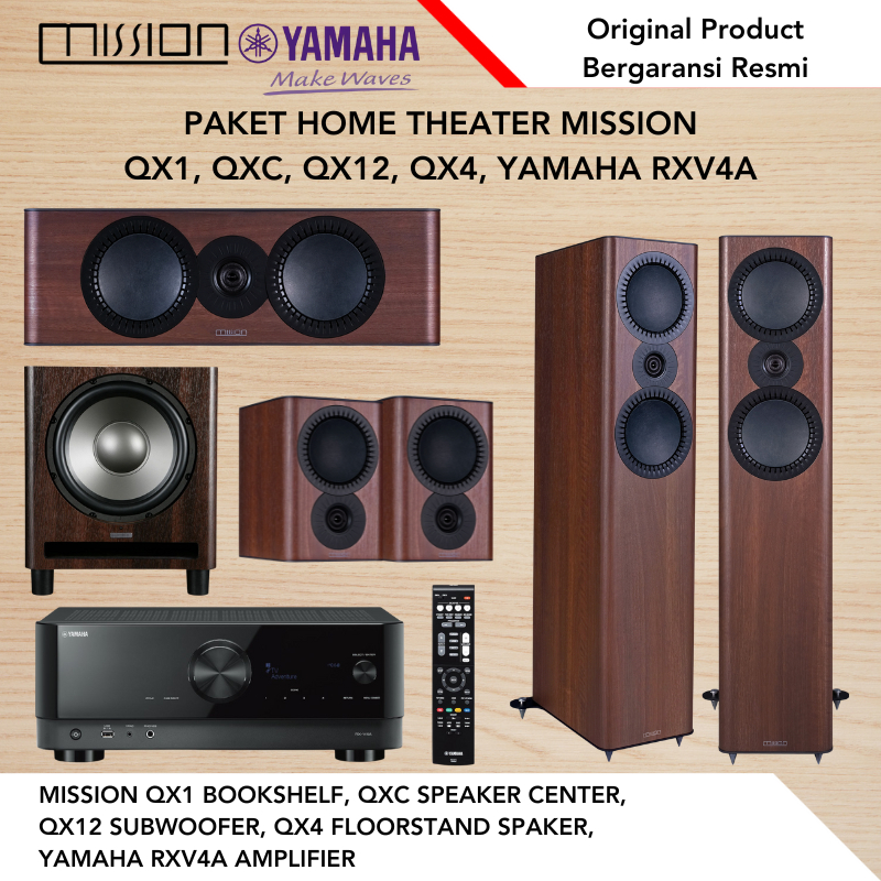 Jual Paket home theater mission QX1 Bookshelf Speaker QXC Center ...