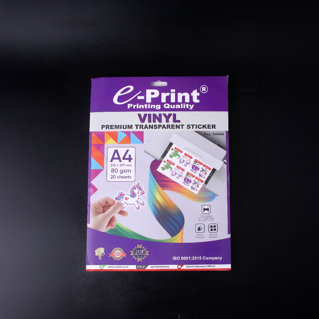 Jual TAB SHOP - EPRINT KERTAS VINLY STIKER TRANSPARAN A4 80GSM - E ...