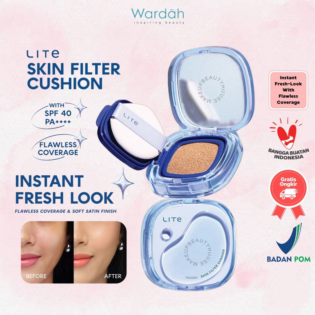 Jual WARDAH Lite Skin Filter Cushion 11g - Wardah Skin Filter Cushion ...