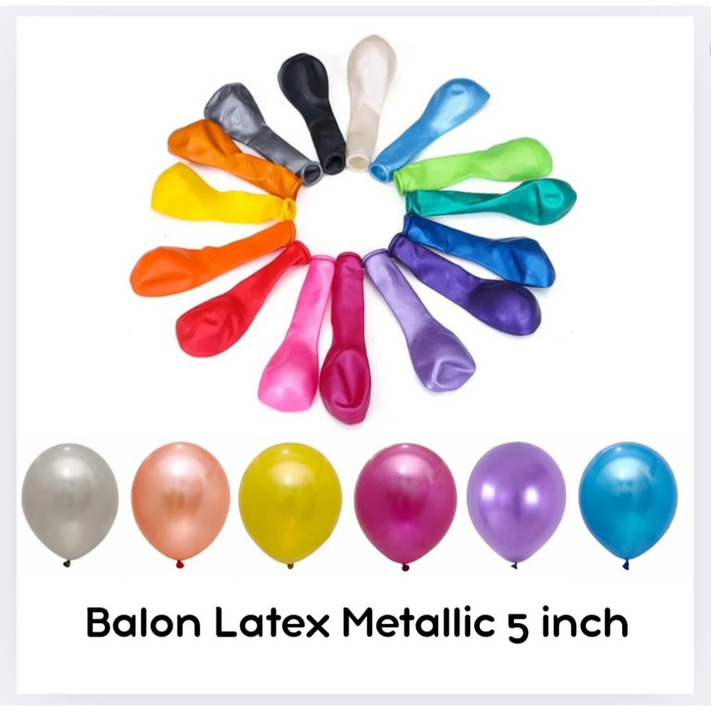 Jual Balon Latex Metallic 5 inch (satuan) | Shopee Indonesia