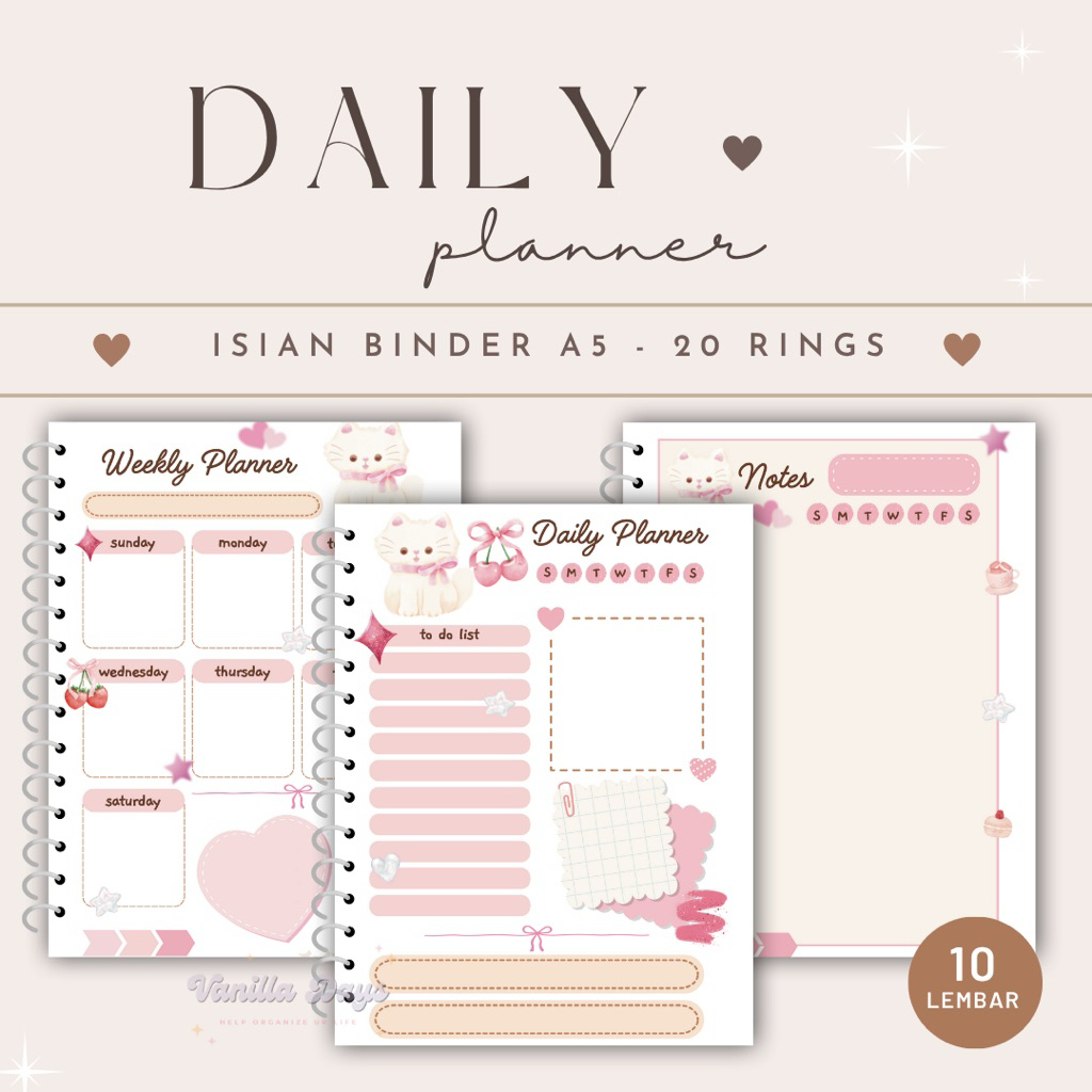 Jual Daily Planner Agenda Memo Notes Monthly Weekly Check List Kertas ...