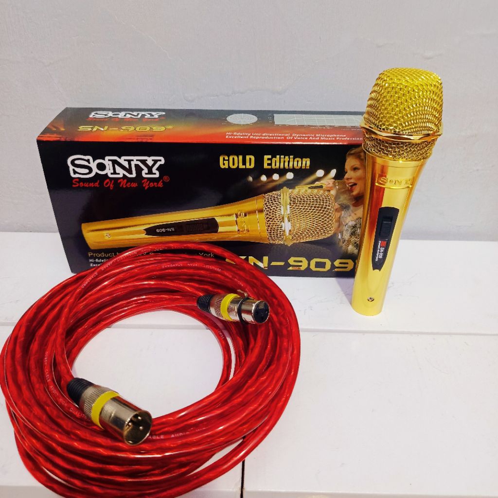 Jual MIK SONY SN.909, KOPER JUMBO, FUUL BESI,KABEL 10 METER, MIK VOCAL ...