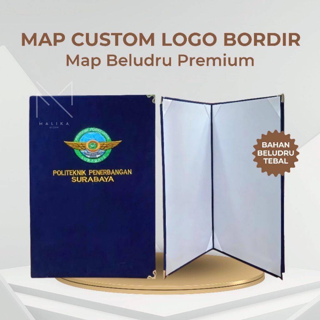 Jual Map Custom Logo Bordir F4 & A4 Map Beludru Premium | Shopee Indonesia