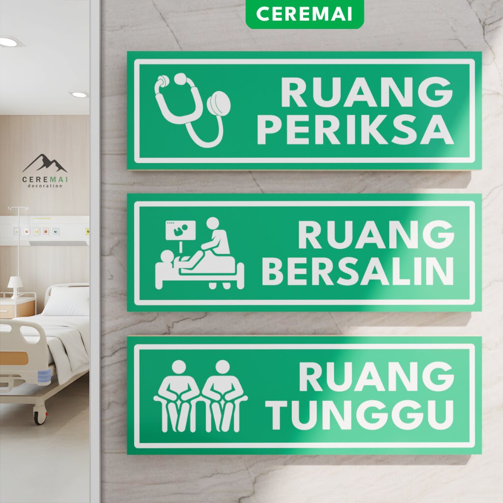 Jual Papan Nama Puskesmas Klinik Rumah Sakit Apotek RS Sign Ruangan ...