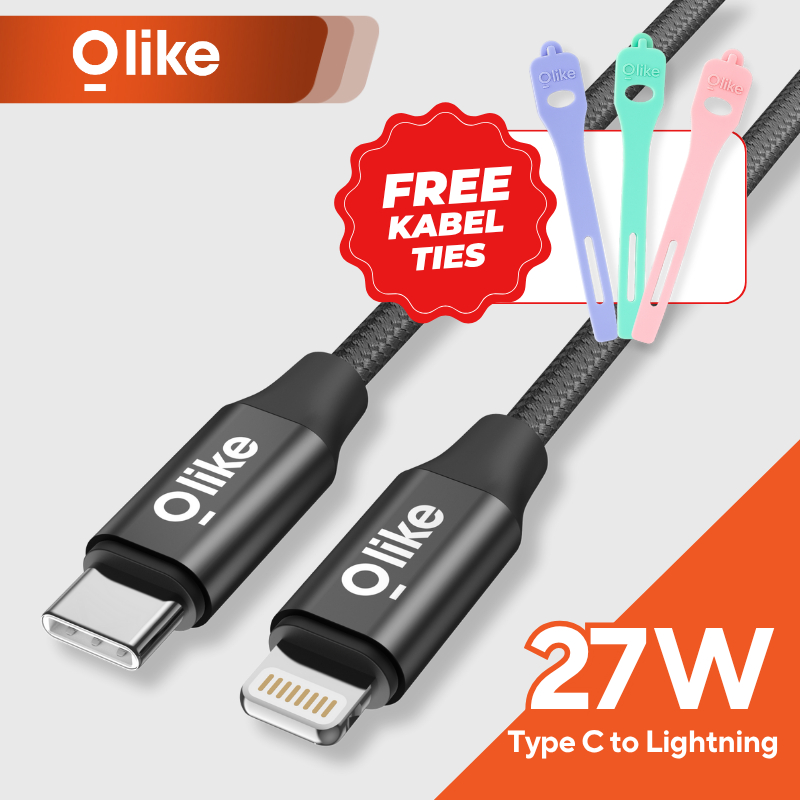 Jual Olike Kabel Charging iP MFi Nylon Braided C to Lightning 27W Kabel ...