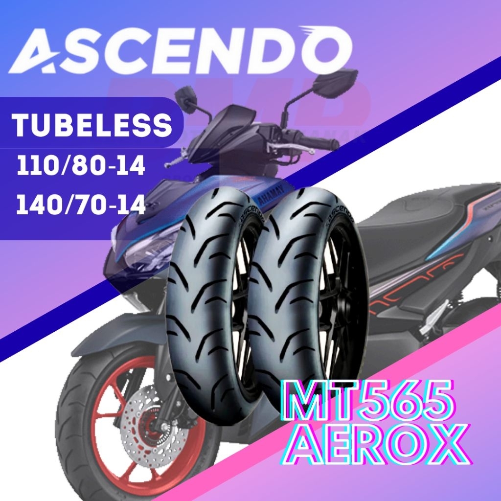 Jual Ban Luar ASCENDO Tubless Tyre MT565 ( 140/70-14 & 110/80-14 ...