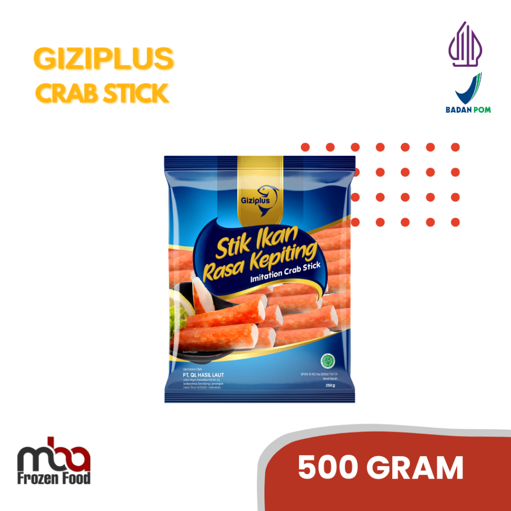 Jual GIZIPLUS Stik Ikan Rasa Kepiting / Crab Stick 500 Gram /Siomay ...
