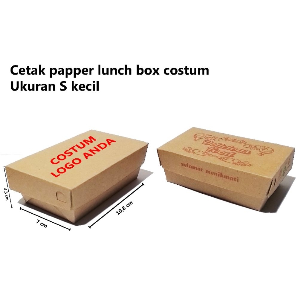 Jual Lunch box Laminasi dalam costum cetak logo Ukuran kecil 10,5 cm x ...