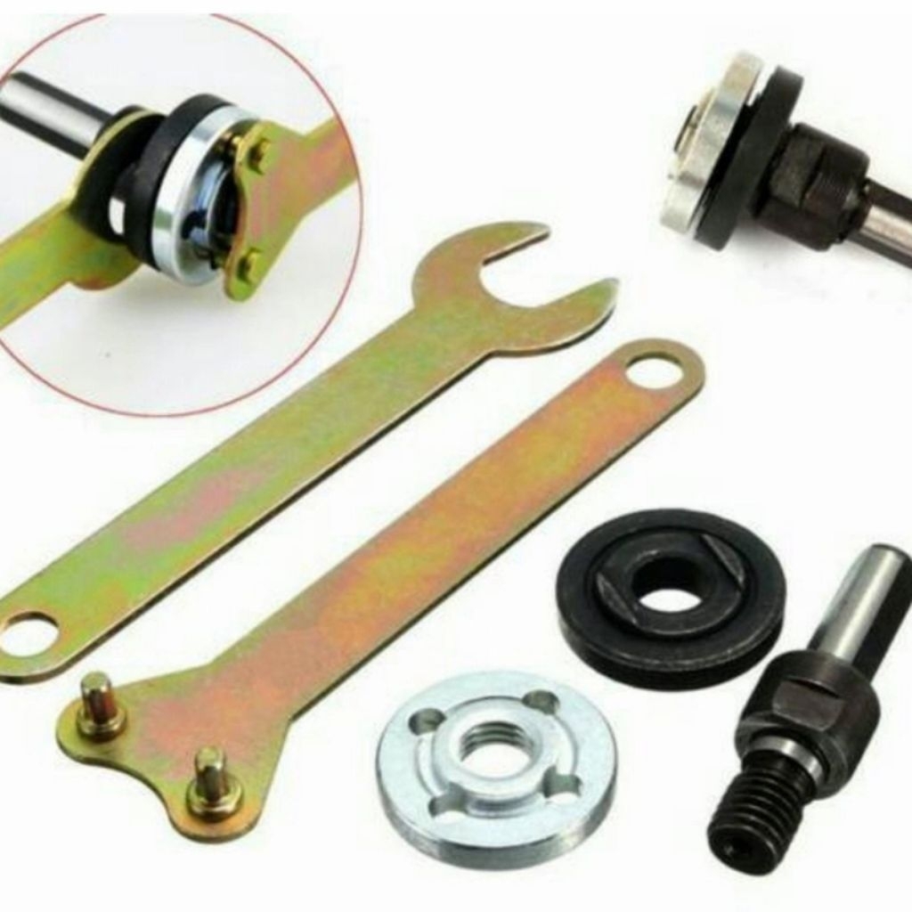 Jual kunci mesin gerinda set adaptor convert bor collet mur ring tangan ...