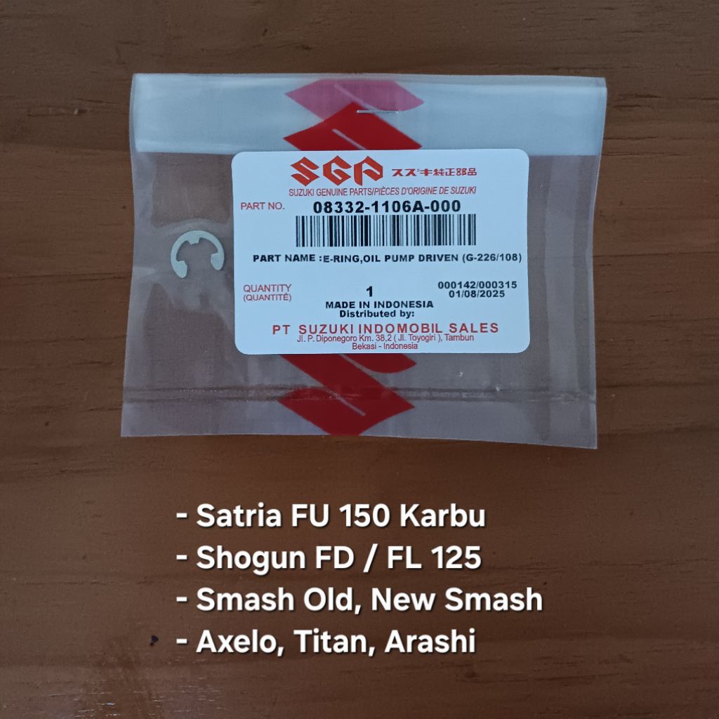 Jual E Ring Pompa Oli Suzuki Satria FU 150 Karbu Shogun FD/FL New Smash ...