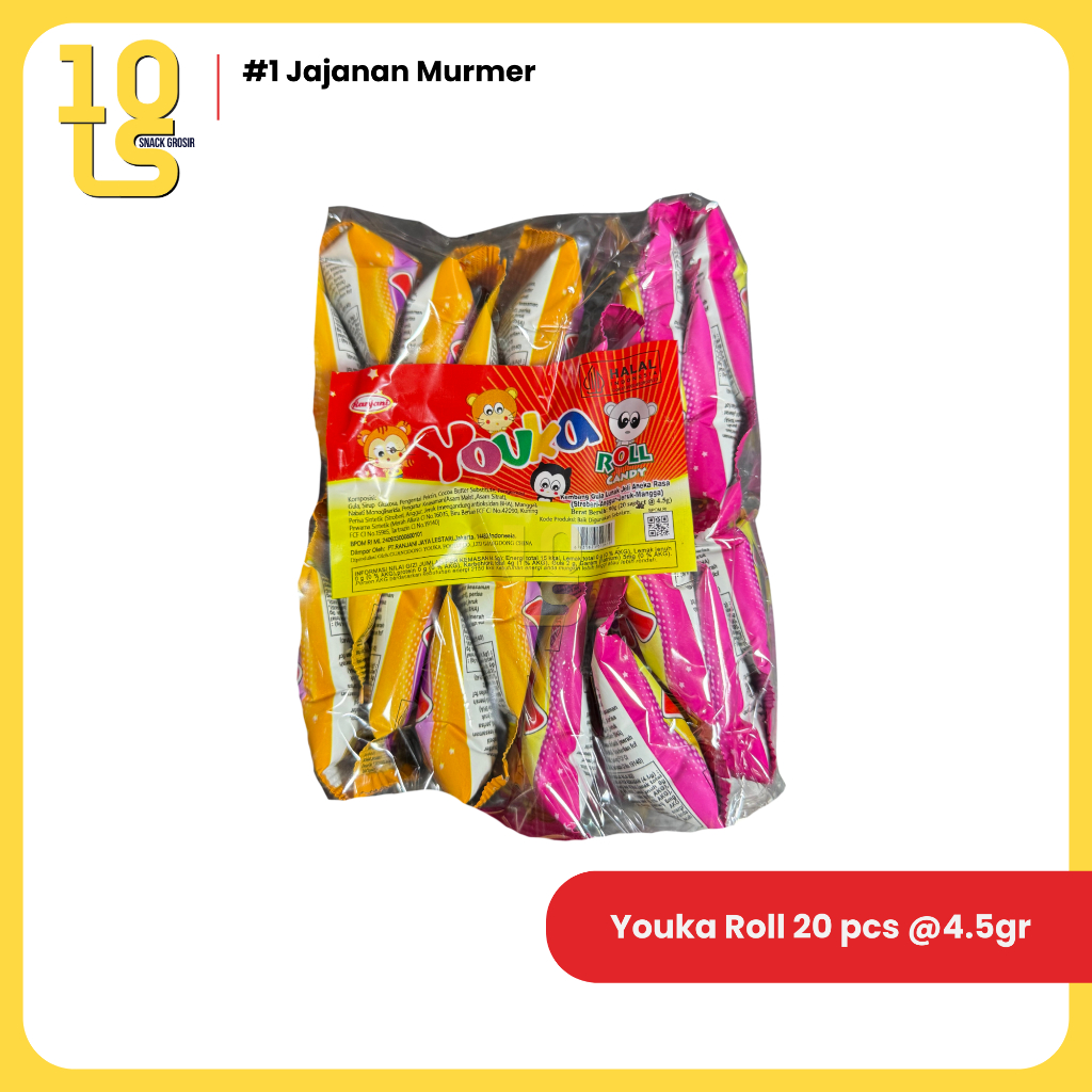 Jual Youka Roll Candy Aneka Rasa 1 Pack Isi 20 pcs @4.5gr | Shopee ...