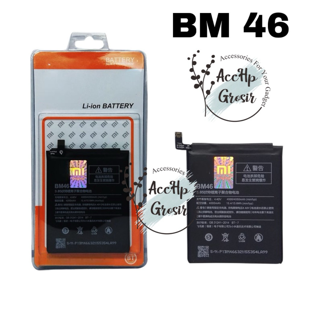 Jual Baterai Batre BM 46 Redmi Note 3 / Note 3 Pro BM46 Original ...
