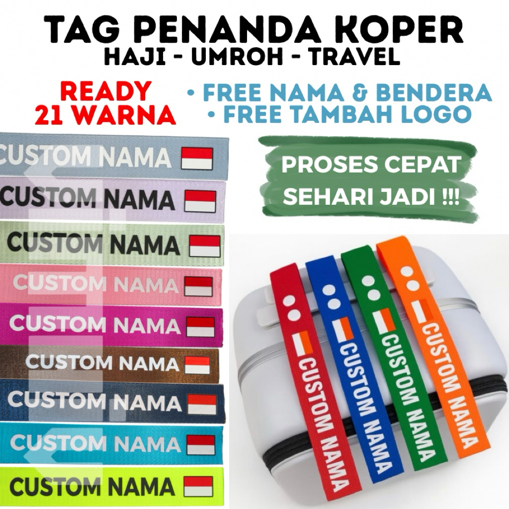 Jual SEHARI JADI Gantungan Koper Haji Umroh Traveling Custom Nama Tag ...