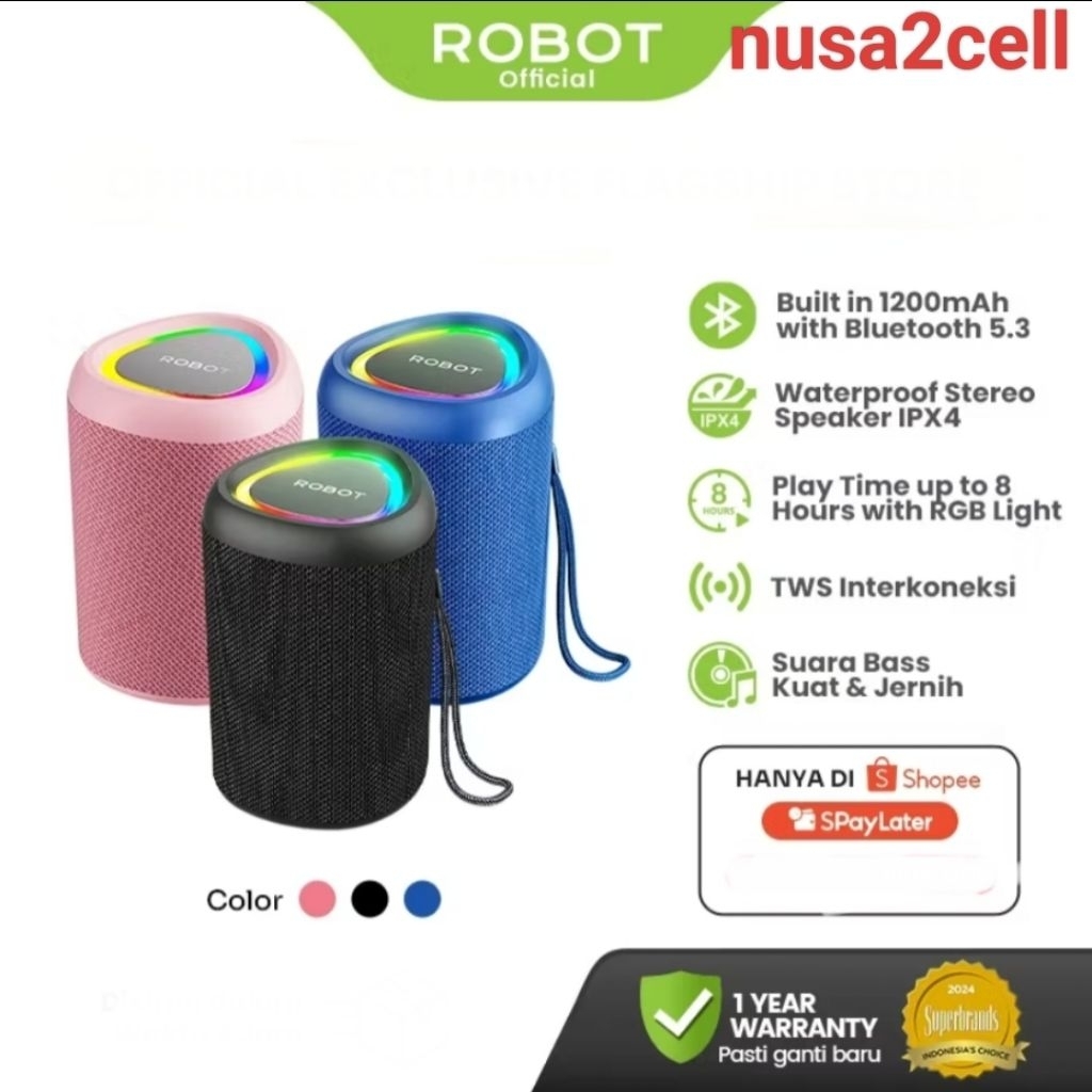 Jual Speaker Bluetooth ROBOT RB40 RB110 RB120 RB100 RB200 RB170 Stereo ...