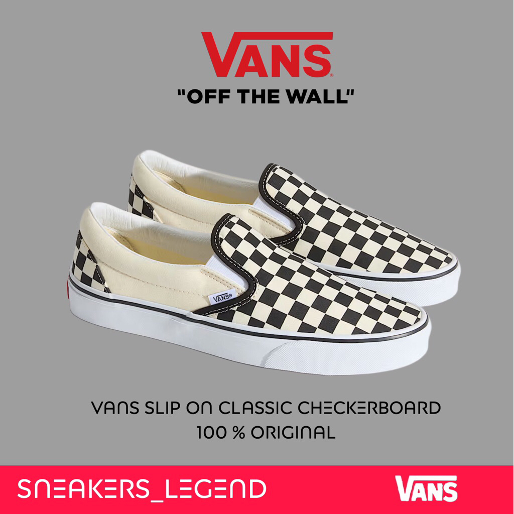 Jual Vans Slip On Classic Checkerboard Black And White Original Bnib ...