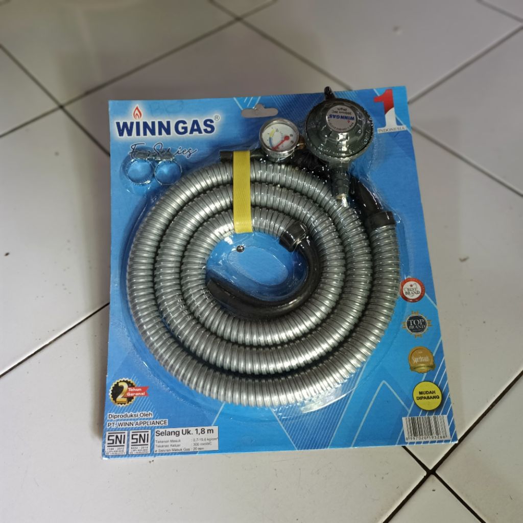 Jual Selang + Regulator kompor win gas panjang selang 1'8 meter ...