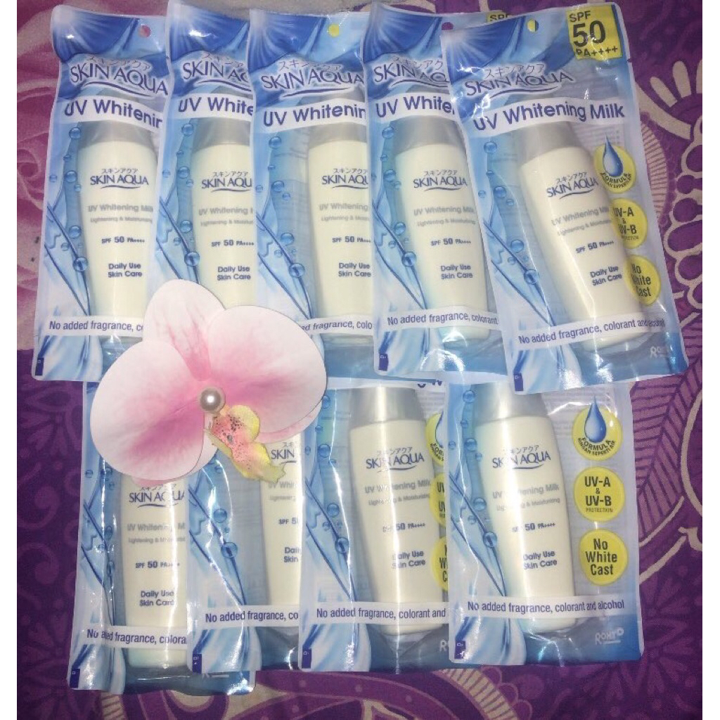 Jual (READY) SUNSCREEN SKIN AQUA UV WHITENING MILK SPF 50 PA++++ TUTUP ...