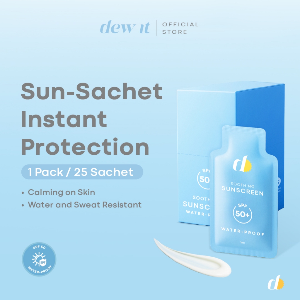 Jual Dew It - Sun-Sachet SPF50+ Shooting Sunscreen Lotion Sachet (25 ...