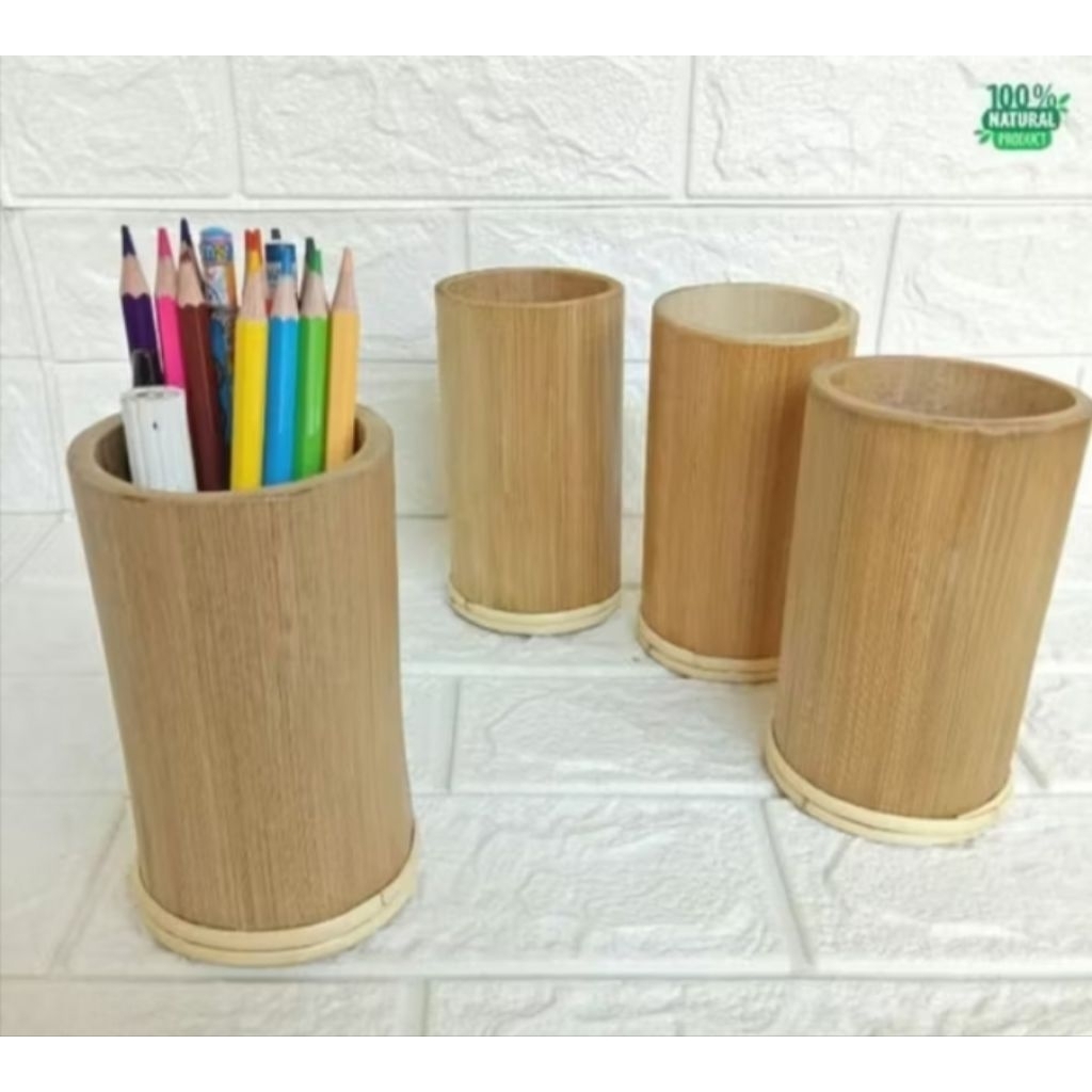 Jual rak pensil bambu alami | Shopee Indonesia