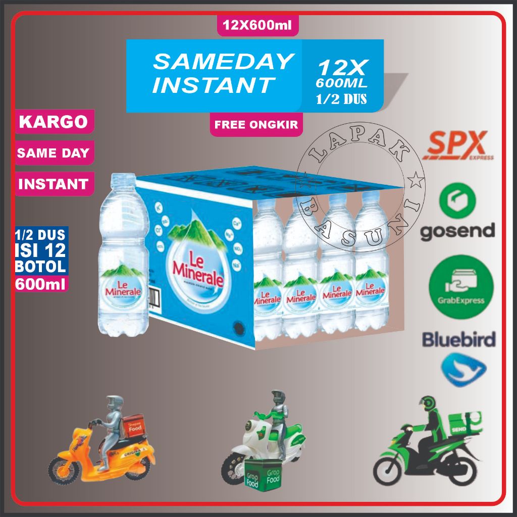 Jual Lemineral 600ml 12 Botol Kurir Instant same day | Shopee Indonesia