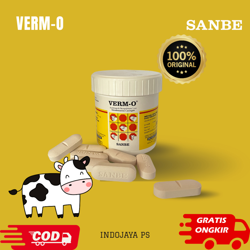 Jual VERM-O 1 POT ISI 42 Bolus obat cacing ampuh untuk Sapi,Kambing ...