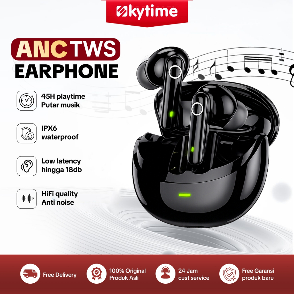 Jual Skytime EP67X TWS ANC ENC Earphone Bluetooth 5.4 Vacuum Plating ...