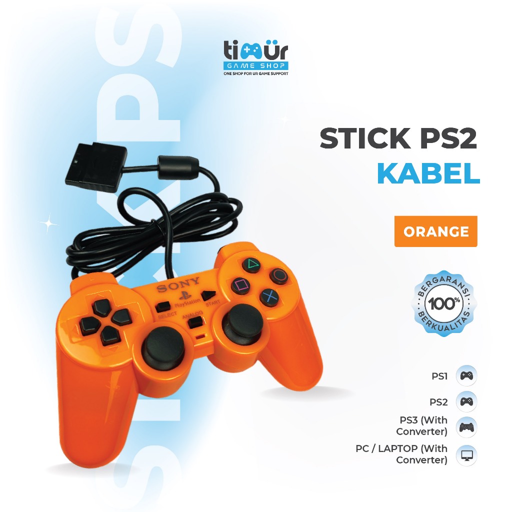 Jual Stick Stik Controller PS2 DualShock 2 Kabel Getar Analog Responsif ...