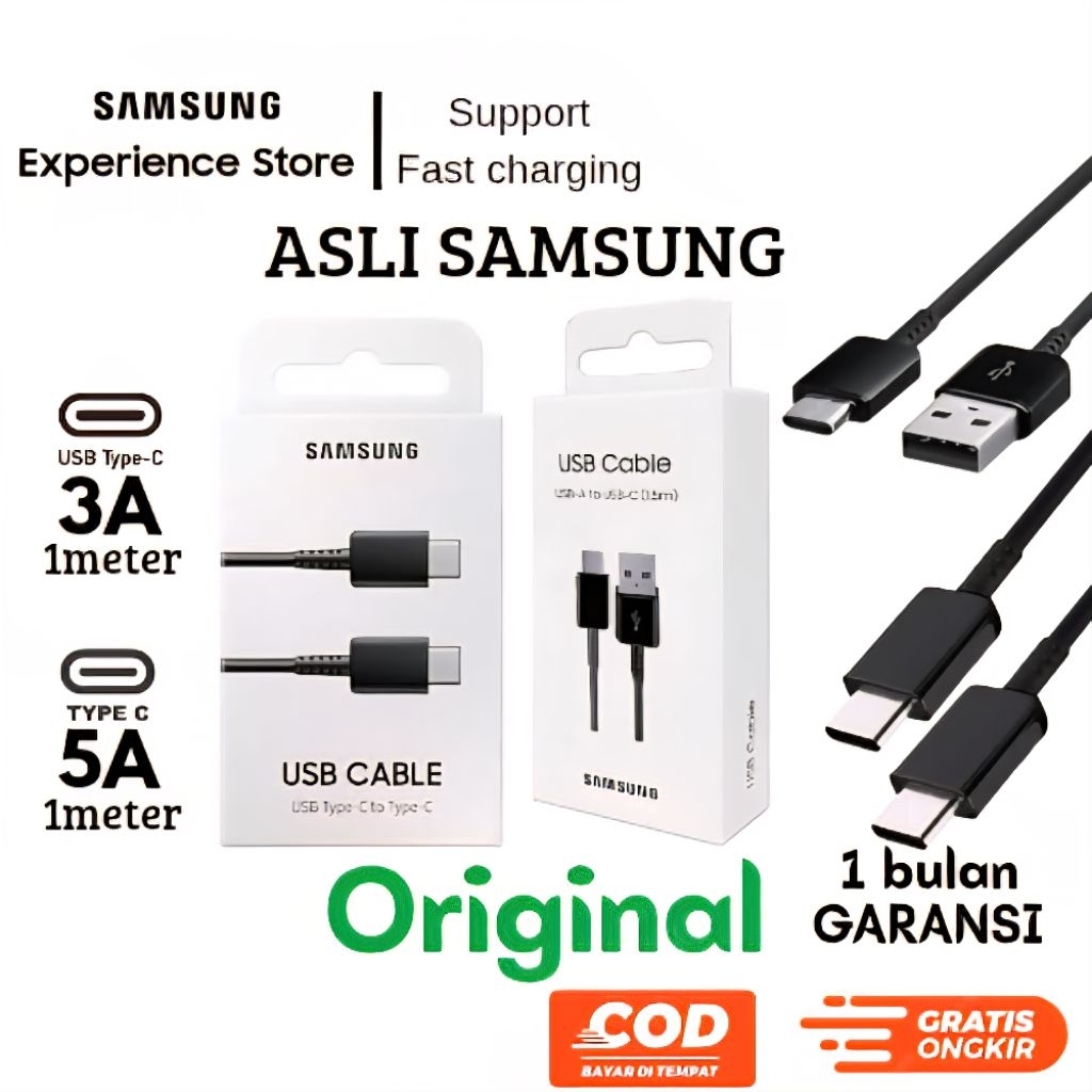 Jual Kabel Data Samsung USB to Type-C 1M Fast Charger Kabel Data C to C ...