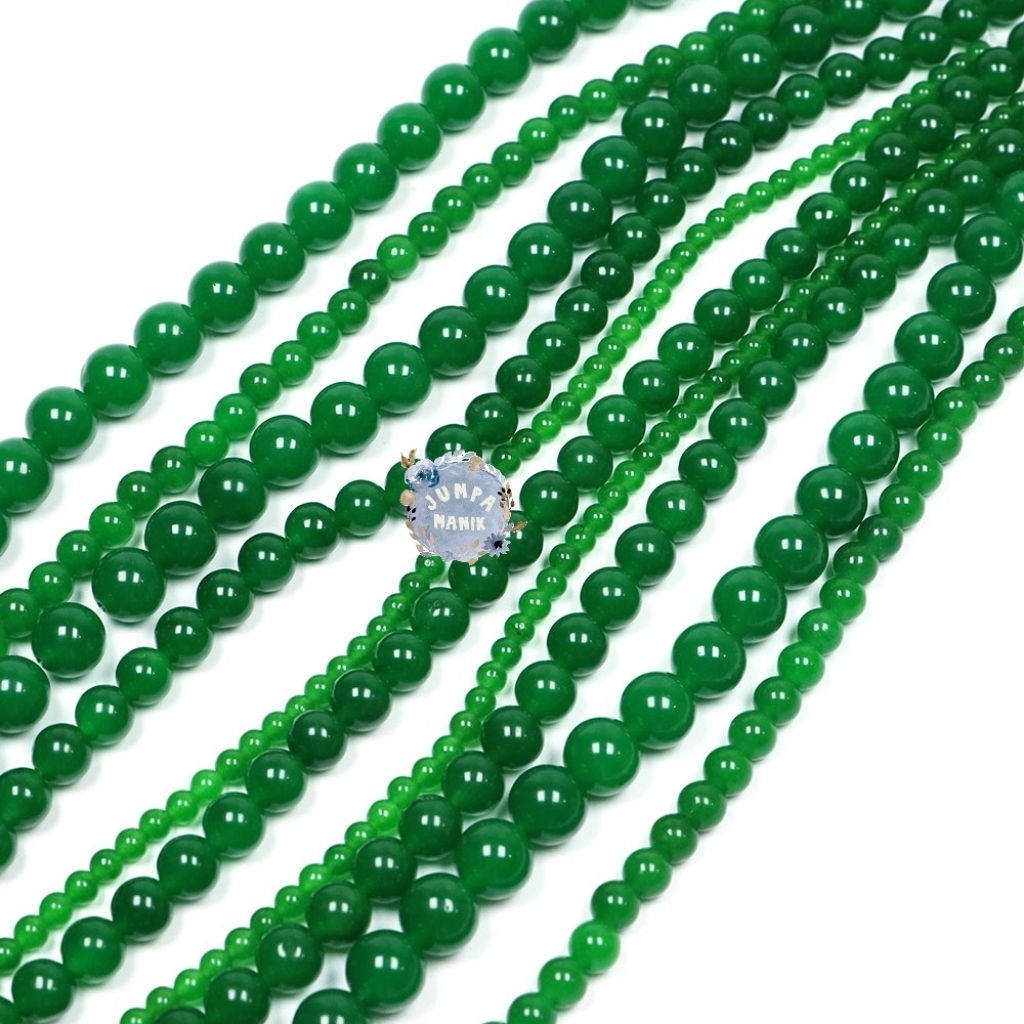 Jual Manik Batu Alam Hijau Jade Stone 4mm 6mm 8mm 10mm | Shopee Indonesia
