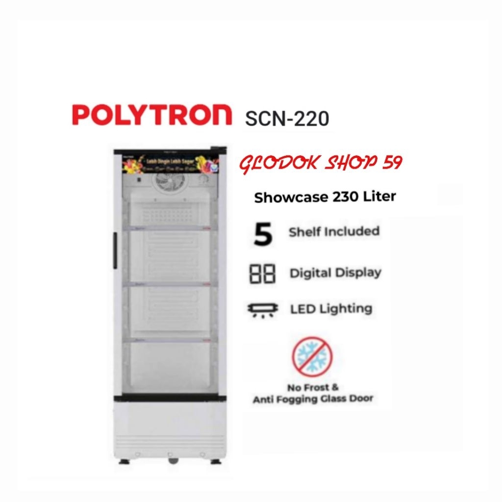 Jual POLYTRON SCN220 / SCN 220 Showcase 1 Pintu Anti-Fogging Glass Door ...