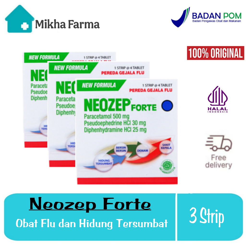 Jual Neozep Forte / Strip 4 Tablet | Shopee Indonesia