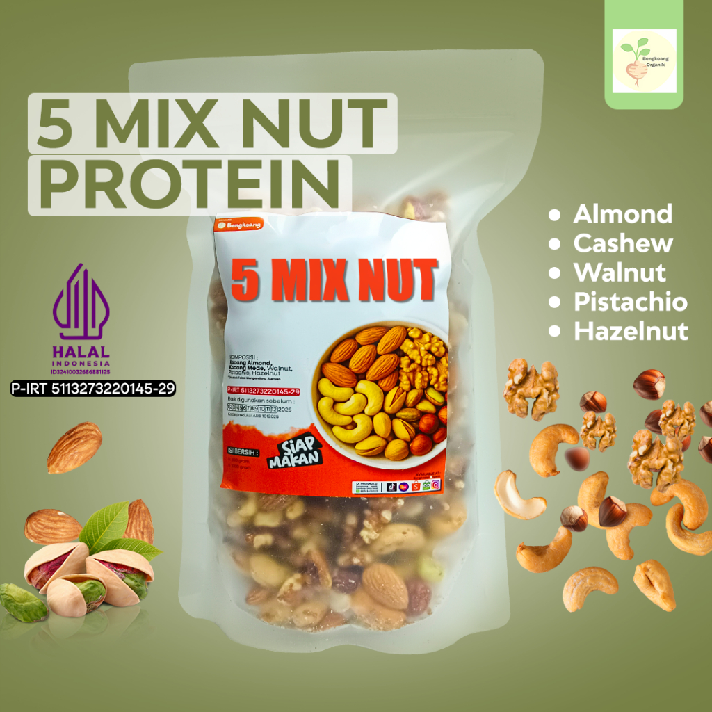 Jual MIX NUT PROTEIN 125gr - Kacang Almond, Mede, Walnut, Pistachio ...