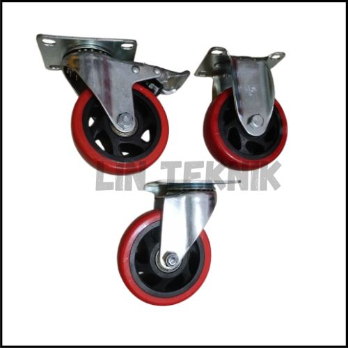 Jual RODA PVC TRIPLE S 4" INCH HIDUP MATI REM DOUBLE BEARING TROLLEY ...