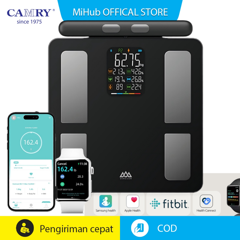 Jual CAMRY Timbangan Badan Digital Smart - Timbangan Lemak Tubuh ...