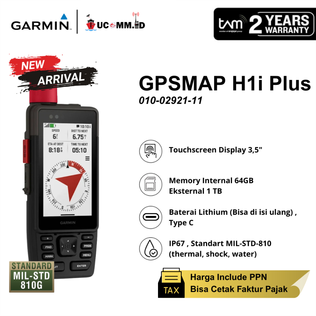 Jual Garmin Gpsmap H1i Plus SOS Camera Inreach Touchscreen GPS Original ...