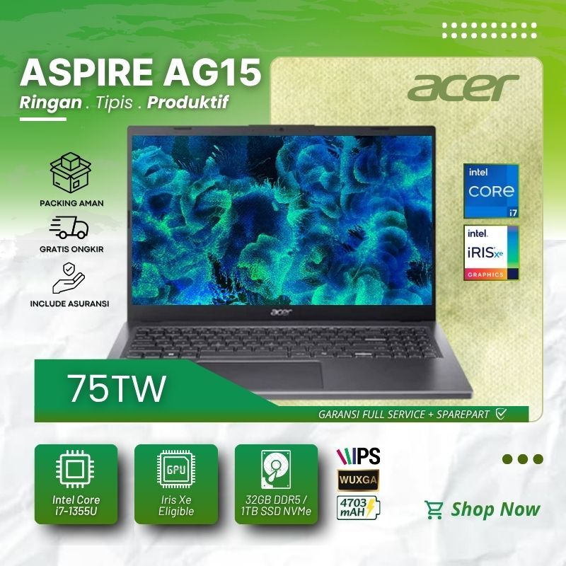 Jual Acer Aspire Go 15 AG15-51P-75TW Core i7-1355U | RAM 32GB DDR5 ...