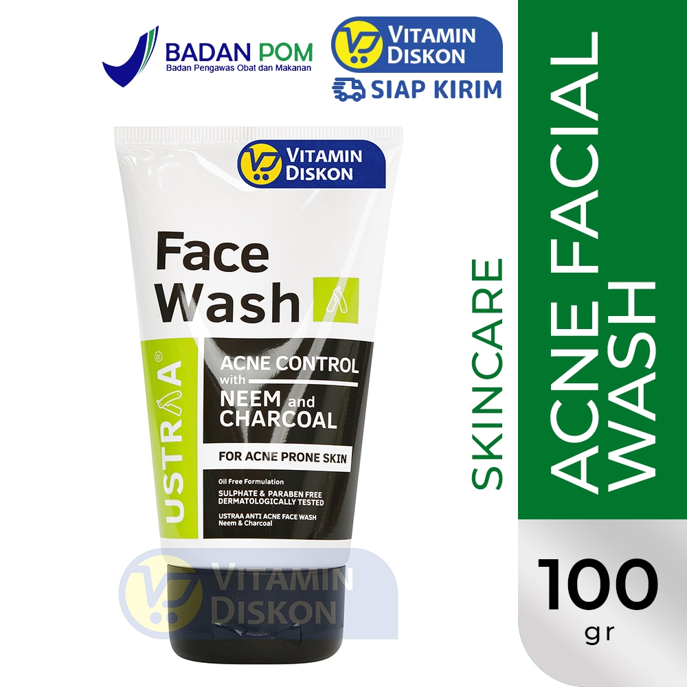 Jual USTRAA FACE WASH ACNE CONTROL WITH NEEM AND CHARCOAL FOR MEN ...