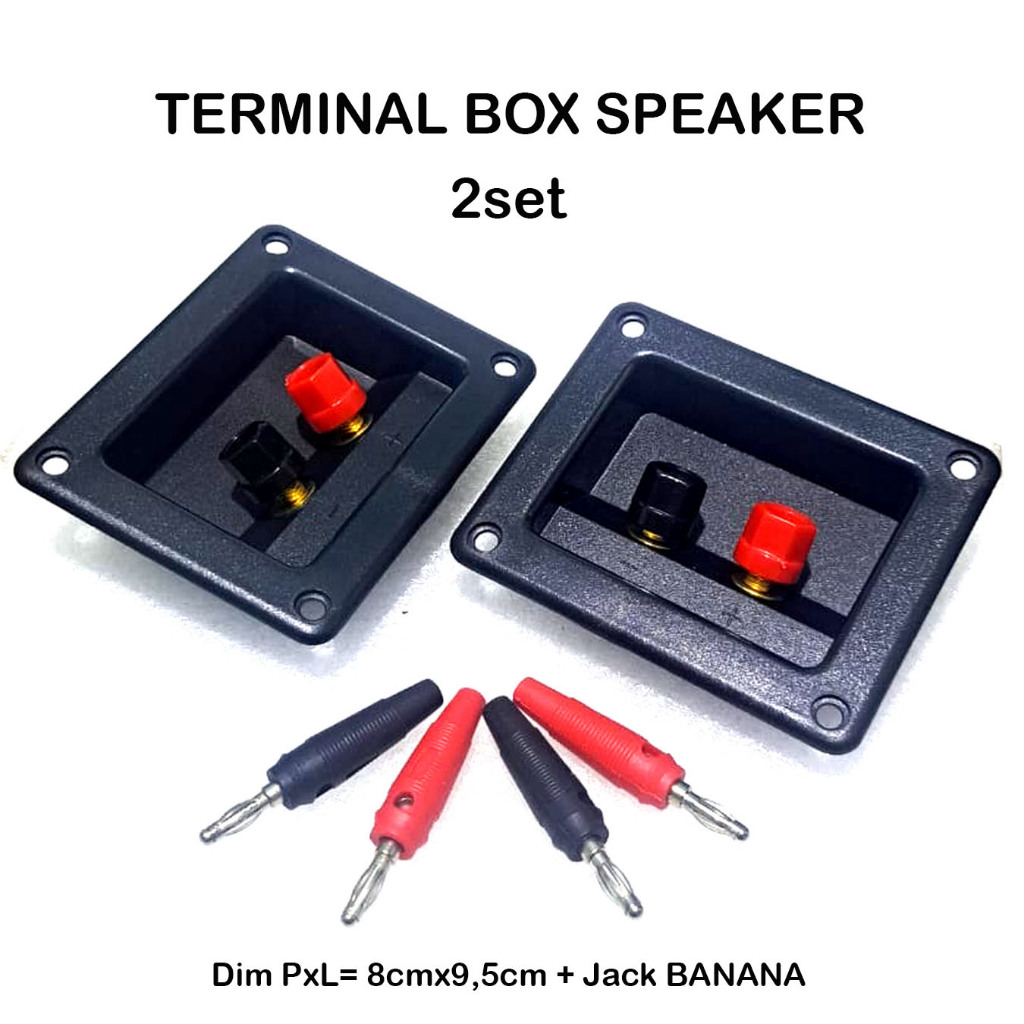 Jual (2set) Terminal Box Speaker Dim. PxL=8cmx9,5cm + Jack Banana Karet ...