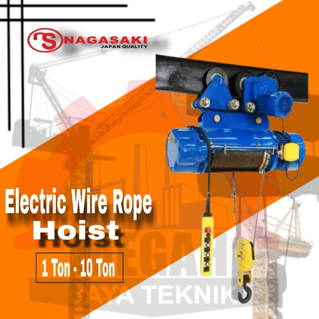Jual ELECTRIC WIRE ROPE HOIST WITH TROLY KAPASITAS 3 TON × 12 METER DAN ...