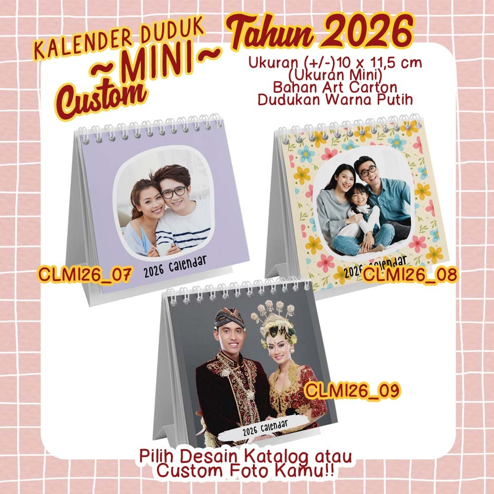 Jual Kalender Meja / Kalender Duduk Ukuran Mini Tahun 2026 - BISA ...