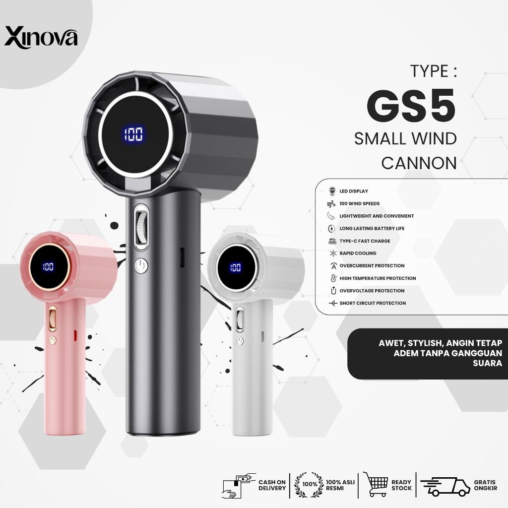 Jual [Ready Stock] Xinova Kipas Angin Portable Mini Small Wind Cannon ...