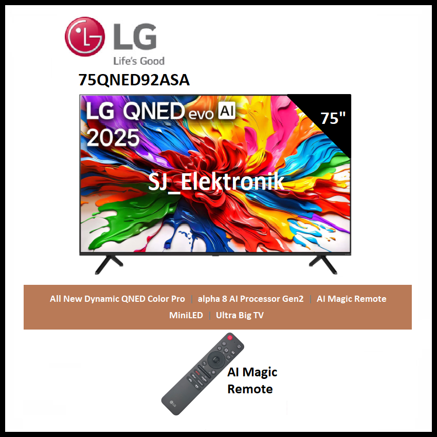 Jual LG 75QNED92 Ultra Big TV QNED evo AI QNED92 | LED TV 75 Inch ...