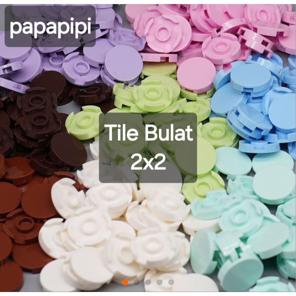 Jual Mainan Blok Bangunan Balok Susun Brick House Tile Bulat 2x2 ...