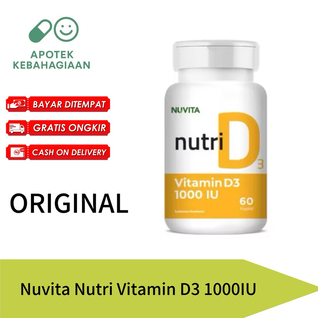 Jual Nuvita Nutri D3 1000 IU Botol Isi 60 Tablet | Shopee Indonesia